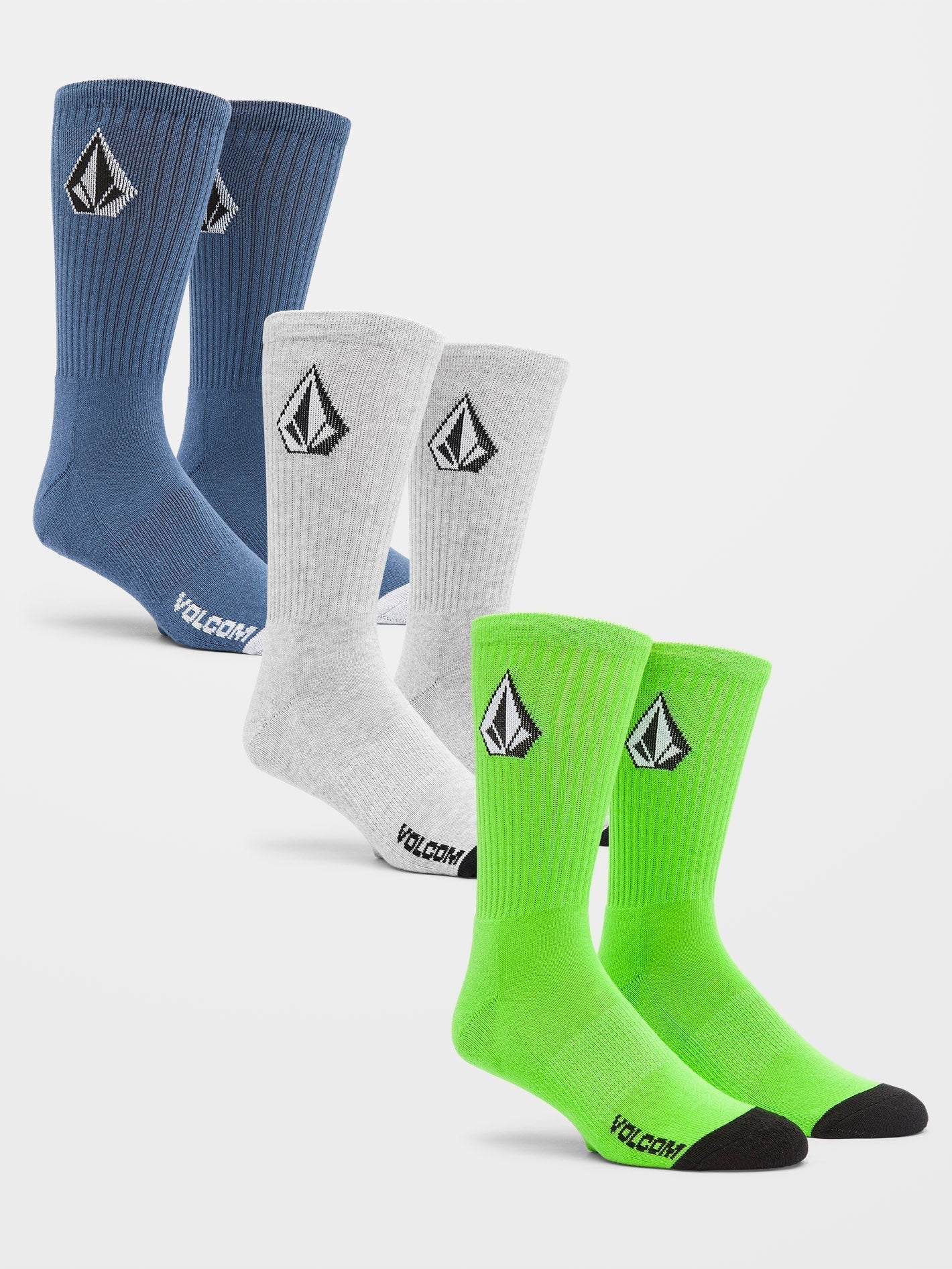 Full Stone Socks (3 Pack) - STONE BLUE - Men - Volcom UK – Volcom United Kingdom