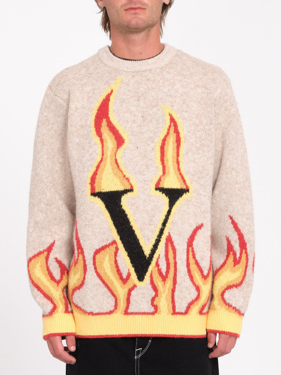 Fergadelic Sweater - Dirty White - Men - Volcom UK – Volcom United Kingdom