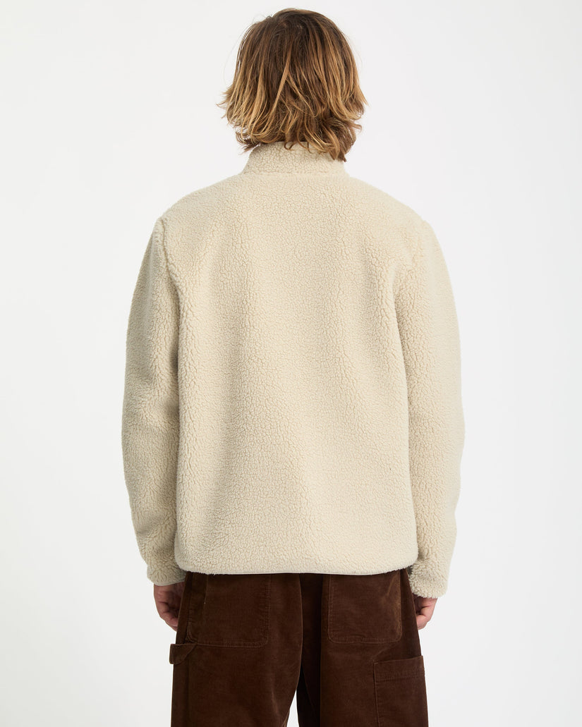 Muzzer Fuzzar Zip Sherpa Sweatshirt - Stone - Men - Volcom EU – Volcom ...