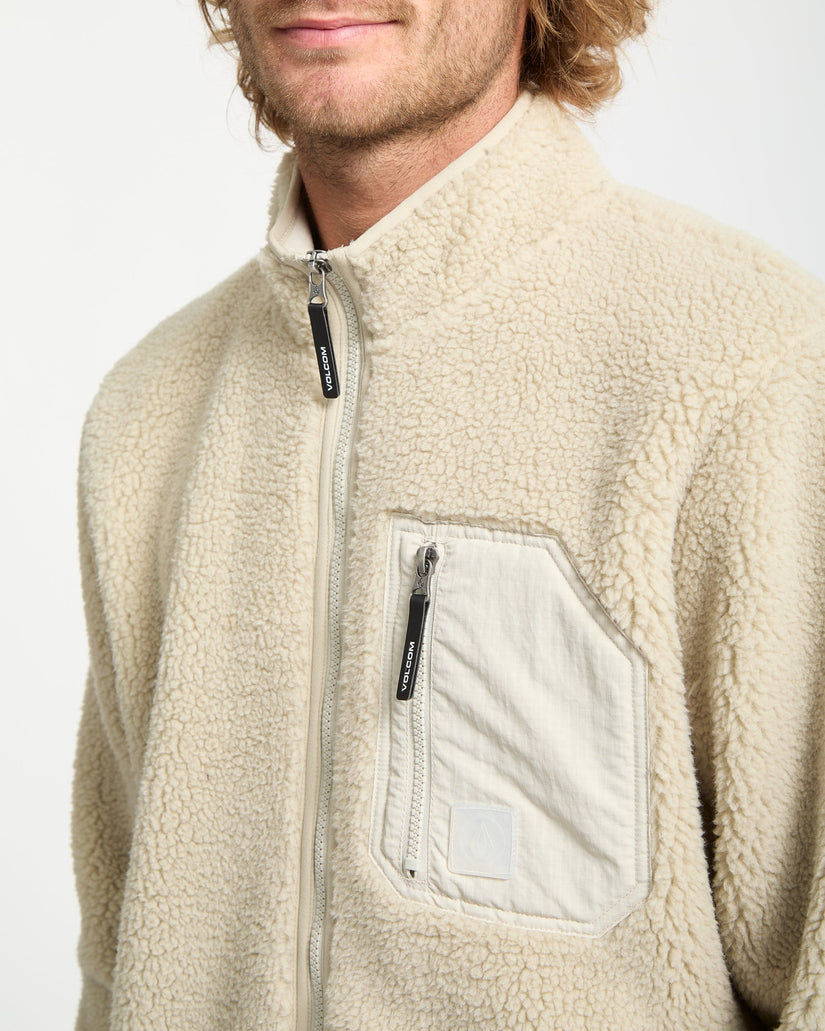 Muzzer Fuzzar Zip Sherpa Sweatshirt - Stone - Men - Volcom EU – Volcom ...