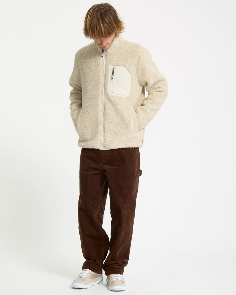 Muzzer Fuzzar Zip Sherpa Sweatshirt - Stone - Men - Volcom EU – Volcom ...