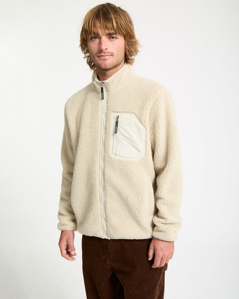 Muzzer Fuzzar Zip Sherpa Sweatshirt - Stone - Men - Volcom EU – Volcom ...