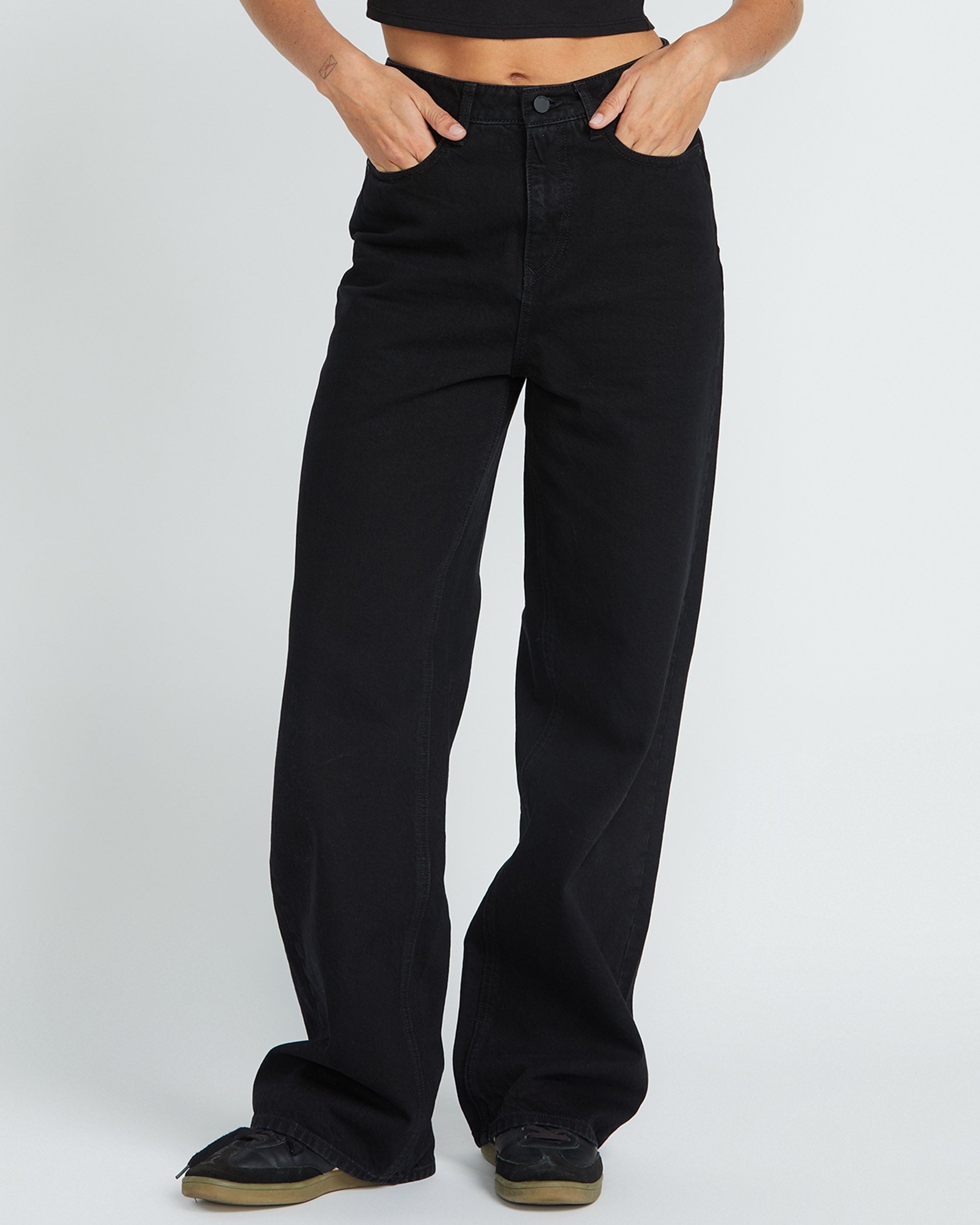 Stoned Boyfriend High rise Jeans - BLACK - Women - Volcom UK – Volcom ...