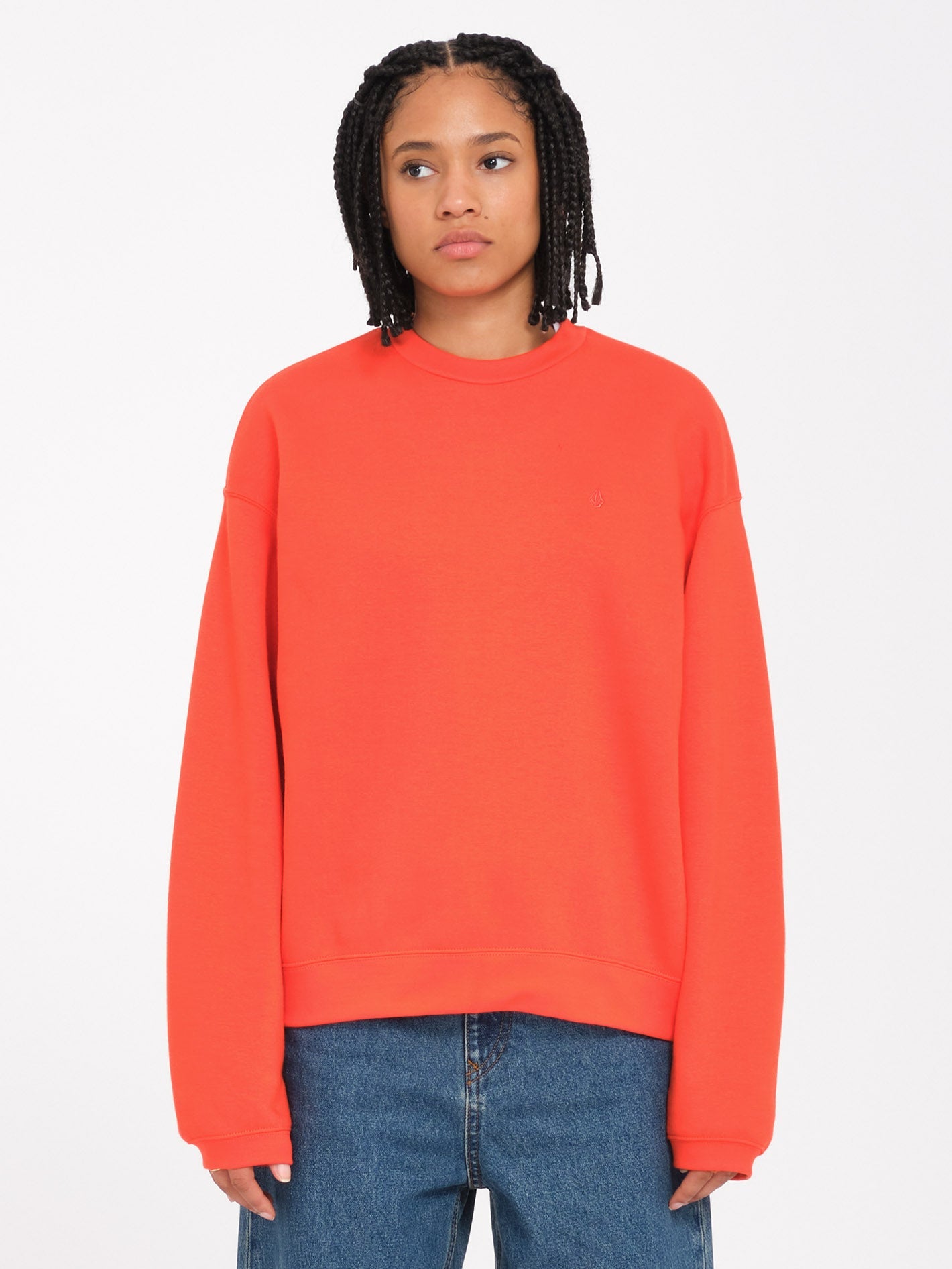 Stone Heart Up Sweatshirt - Bright Red - Women - Volcom UK – Volcom ...