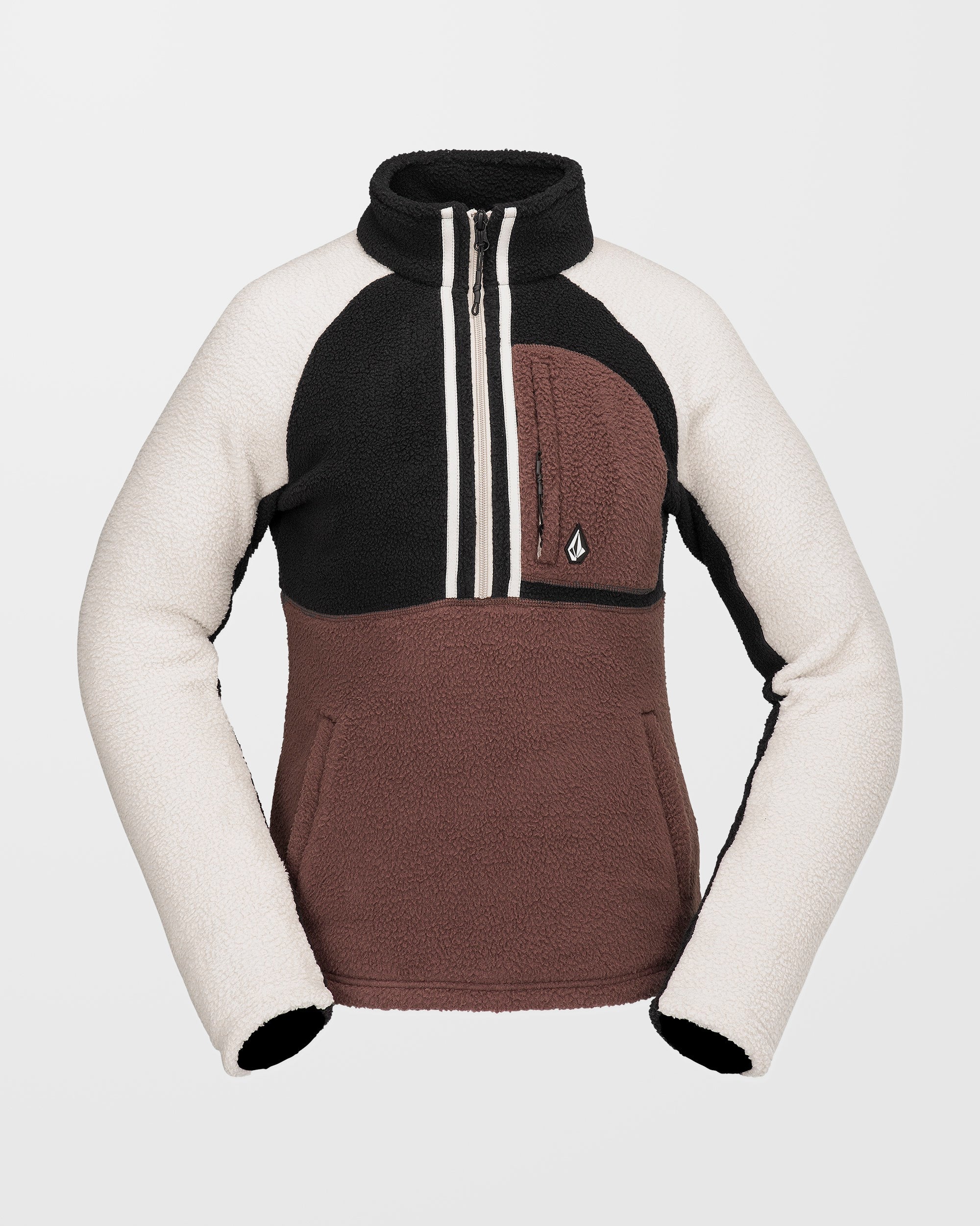 Demi Half Zip Sherpa - Mahogany - Women - Volcom UK - 2 Years Warranty ...