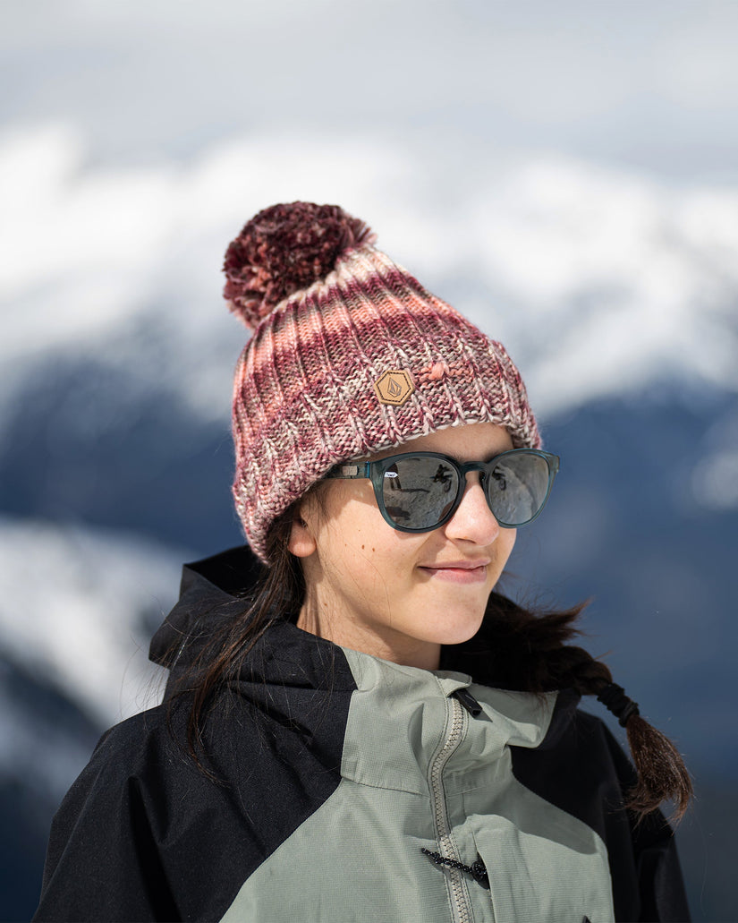 V.Co Lyra Bobble Beanie - Burgundy - Women - Volcom UK - 2 Years ...