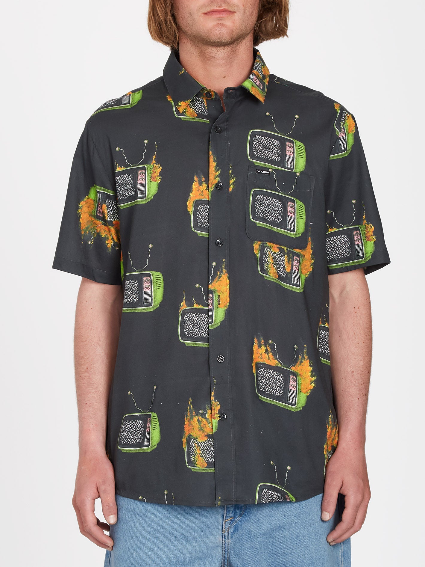 Justin Hager Woven Shirt - BLACK - Men - Volcom UK – Volcom United Kingdom