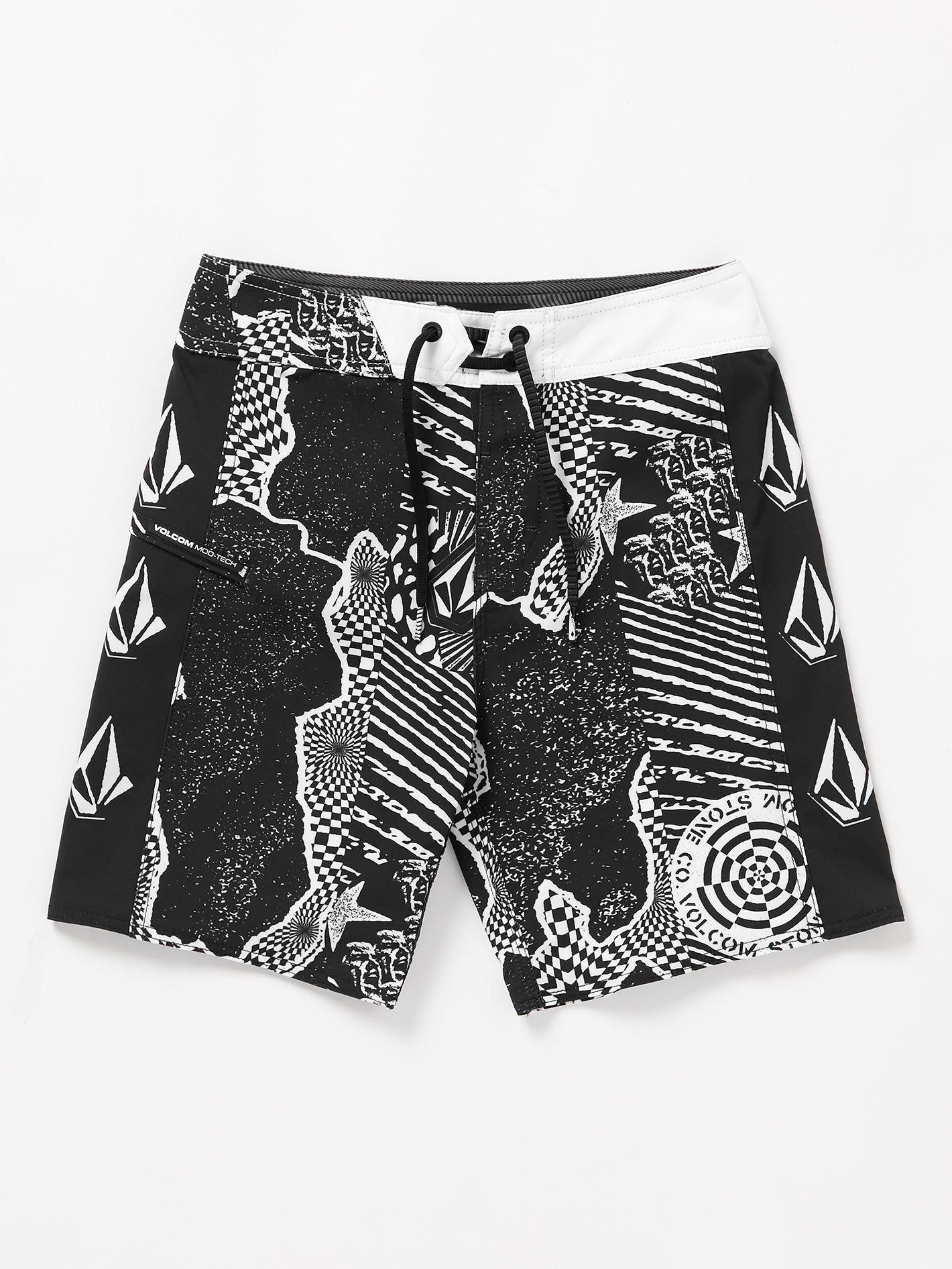 Lido Iconic Mod Boardshort - BLACK WHITE - (KIDS) - Volcom UK – Volcom ...